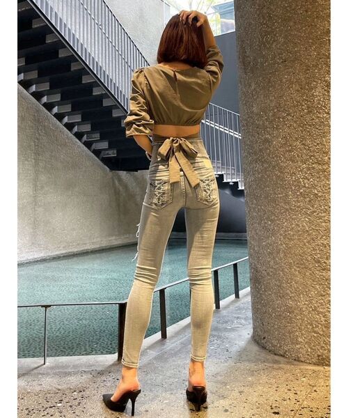 GYDA（ジェイダ）の「BACKリボン スクエアネック BL（シャツ/ブラウス）」 - WEAR