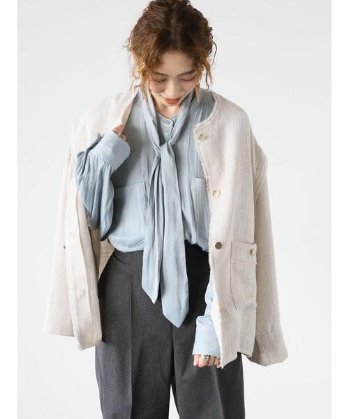 Lugnoncure（ルノンキュール）の「袖取り外し2WAYツイードジャケット（ノーカラージャケット）」 - WEAR