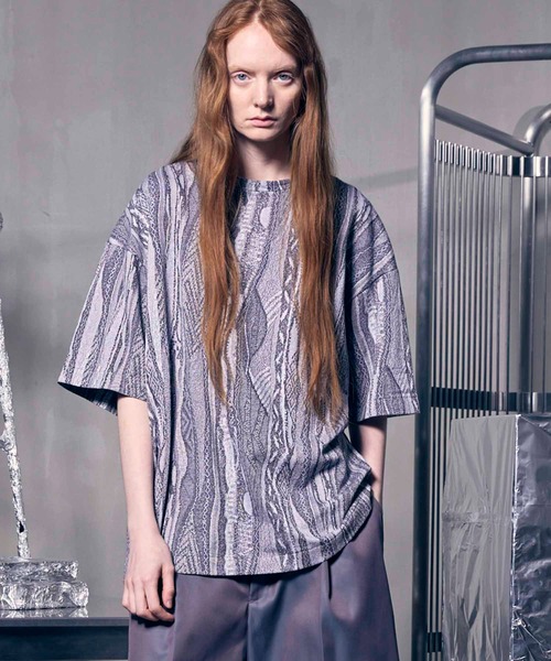 美品 20ss ヨウジヤマモトプールオム テクノラマ天竺 抜染プリント Tシャツ