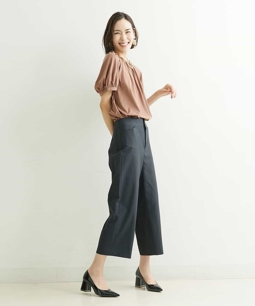 定番人気]ストレッチワイドパンツ（短め）（その他パンツ）｜MICHEL