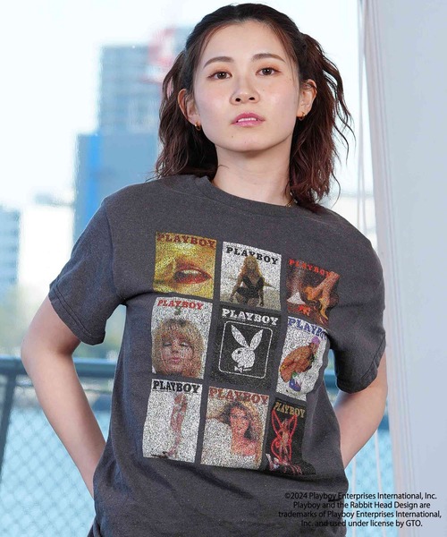 PLAYBOY（プレイボーイ）の「PLAYBOY/プレイボーイ ヴィンテージ加工プリントTシャツ 24MU-PLAY-04（Tシャツ ...