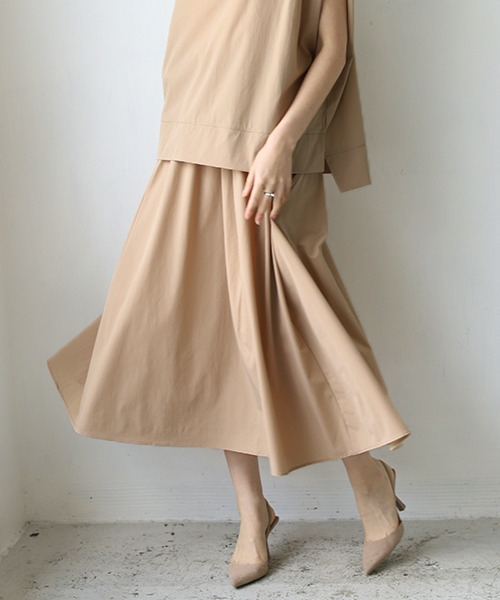 REAL CUBE（リアルキューブ）の「UVカット接触冷感タックロングスカート（スカート）」 - WEAR