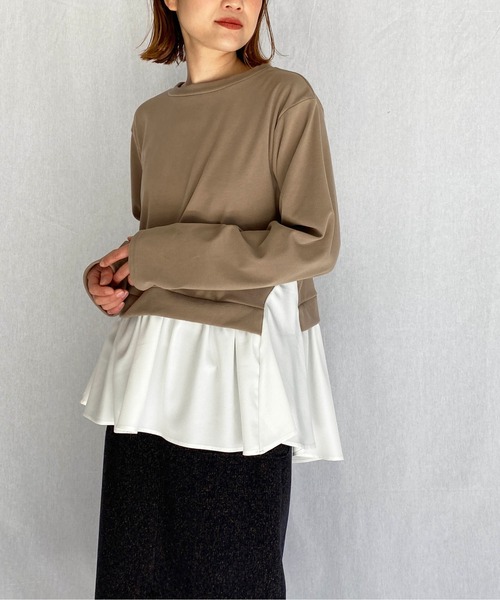 PICCIN（ピッチン）の「カットスエード切り替えプルオーバー（Tシャツ/カットソー）」 - WEAR