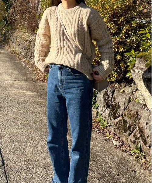 t a r o s u（タロス）の「vintage like cable sweater/ビンテージライクケーブルスウェッター（ニット ...