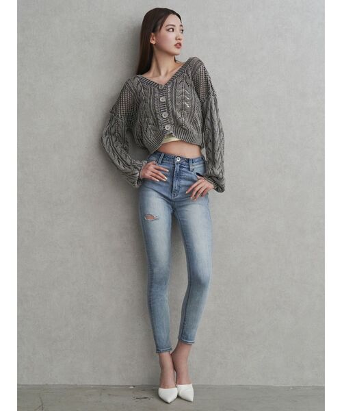 GYDA（ジェイダ）の「H/W GD embossダメージスキニーデニムパンツ（デニムパンツ）」 - WEAR