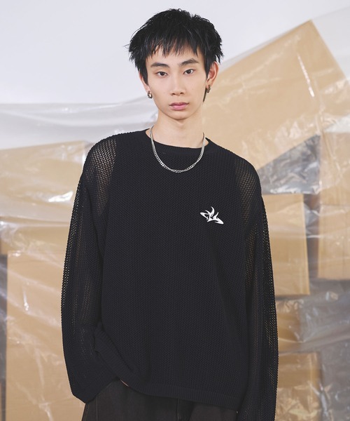 シアーメッシュワンポイントクルーネックサマーニット（ニット/セーター）｜MSG（エムエスジー）のファッション通販 - ZOZOTOWN