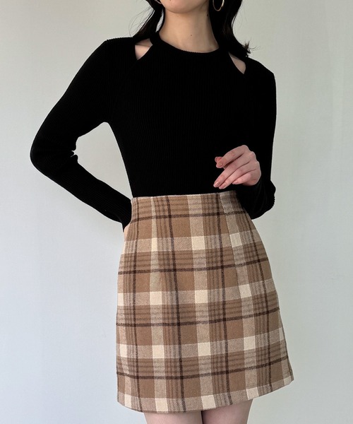 JUNOAH（ジュノア）の「カットアウトリブニットトップス（ニット/セーター）」 - WEAR