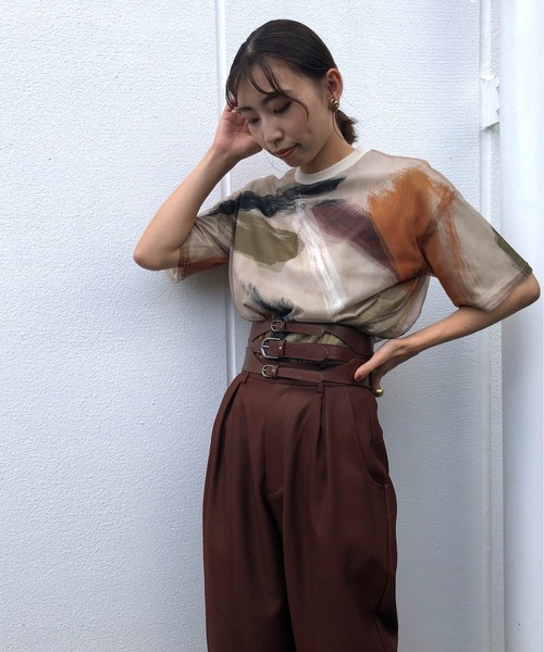 Ameri（アメリ）の「LOUISE ART TEE（Tシャツ/カットソー）」 - WEAR