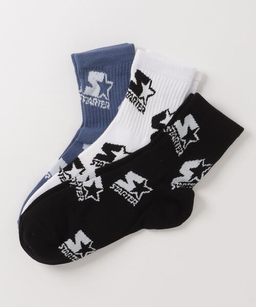 STARTER（スターター）の「STARTER/スターター / メンズ3Pソックス クォーター_ロゴ総柄 / STK-015（ソックス/靴下 ...