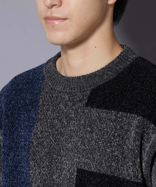 セール】モールヤーンブロッキングニット（ニット/セーター）｜NANO