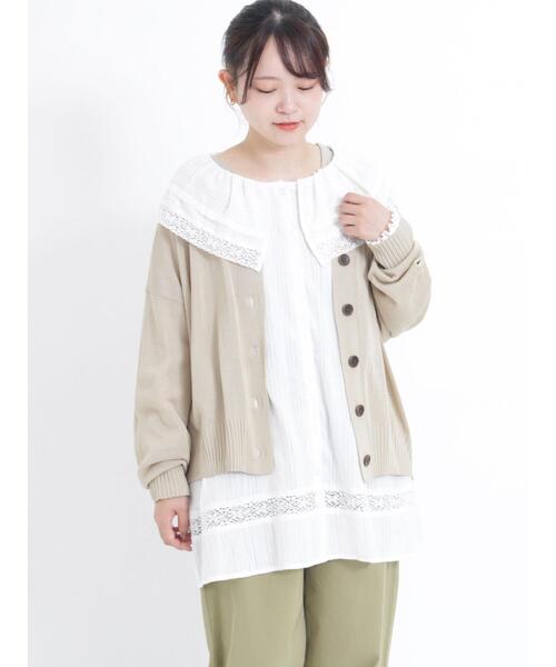 Samansa Mos2（サマンサ モスモス）の「シアーVネックニットカーディガン（カーディガン/ボレロ）」 - WEAR