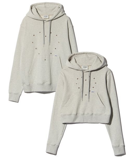 PIECEMAKER（ピースメーカー）の「HEART EYELET HOODIE (GREY) (2TYPE)（パーカー）」 - WEAR