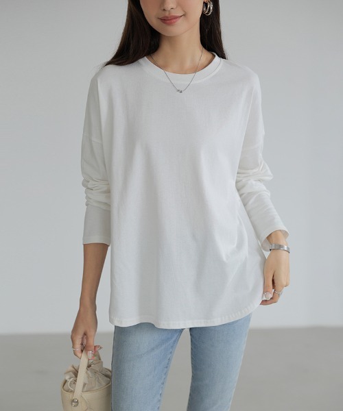 【セール】コットン100% ラウンドヘムドロップショルダーTシャツ（Tシャツ/カットソー）｜COCOMOMO（ココモモ）のファッション通販 - ZOZOTOWN