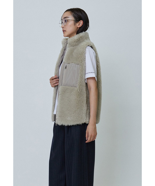 TICCA（ティッカ）の「＜TICCA (ティッカ)＞ウールファーベスト（その他アウター）」 - WEAR