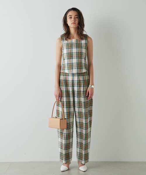 Whim Gazette（ウィムガゼット）の「チェックリネンパンツ（スラックス）」 - WEAR