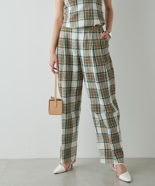 Whim Gazette（ウィムガゼット）の「チェックリネンパンツ（スラックス）」 - WEAR