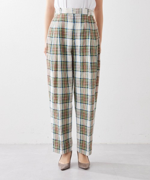 Whim Gazette（ウィムガゼット）の「チェックリネンパンツ（スラックス）」 - WEAR