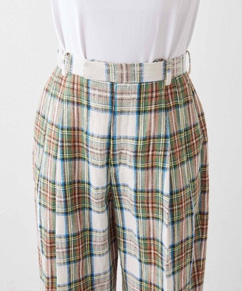 Whim Gazette（ウィムガゼット）の「チェックリネンパンツ（スラックス）」 - WEAR