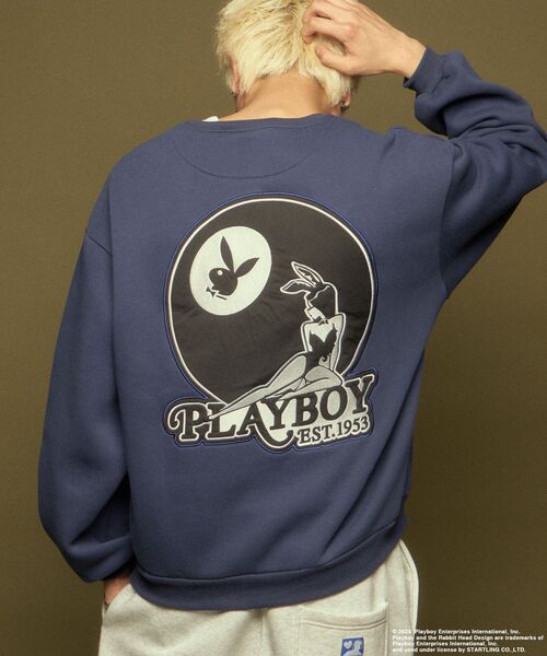 PLAYBOY（プレイボーイ）の「【SEQUENZ（シークエンズ）】PB EMB. C/N SWEAT / オーバーサイズ 刺繍 ノームコア シティガール シティボーイ 裏起毛（スウェット ...