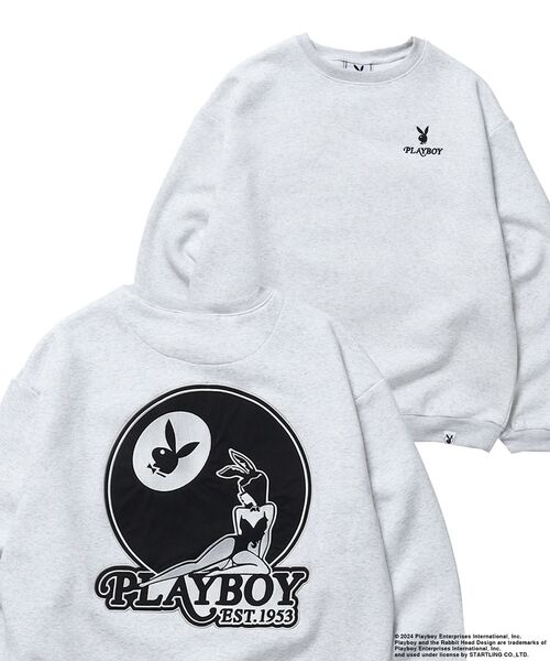 PLAYBOY（プレイボーイ）の「【SEQUENZ（シークエンズ）】PB EMB. C/N SWEAT / オーバーサイズ 刺繍 ノームコア シティガール シティボーイ 裏起毛（スウェット ...