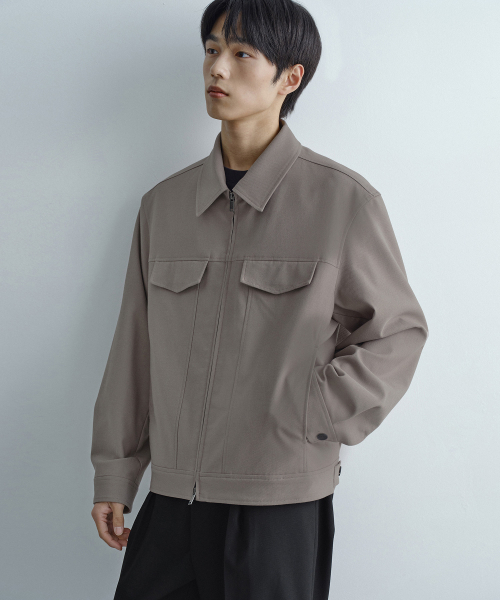 【セール】Whipcode Minimal Zip-Up Trucker Jacket [Greyish Beige]（デニムジャケット）｜MUSINSA STANDARD（ムシンサ ...