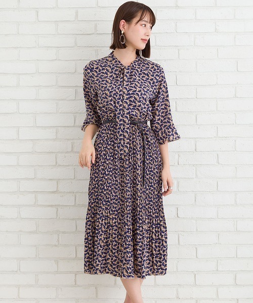 Libby&Rose（リビーアンドローズ）の「幾何学扇柄ボウタイワンピース（ワンピース）」 - WEAR