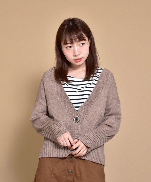 SVEC（シュベック）の「ゆる バックVネック リブ ニット カーディガン SVEC /シュベック（カーディガン/ボレロ）」 - WEAR