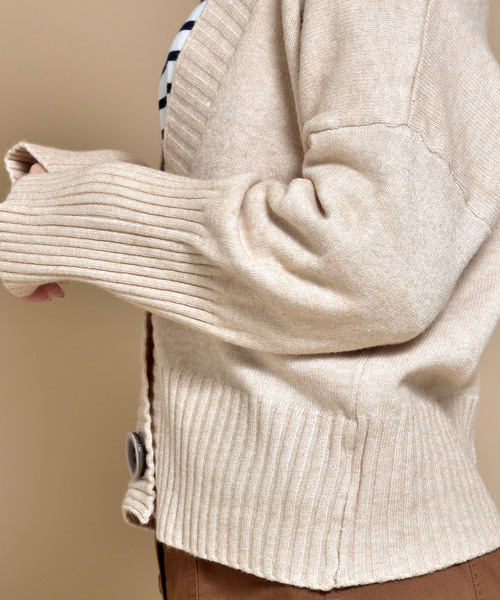 SVEC（シュベック）の「ゆる バックVネック リブ ニット カーディガン SVEC /シュベック（カーディガン/ボレロ）」 - WEAR