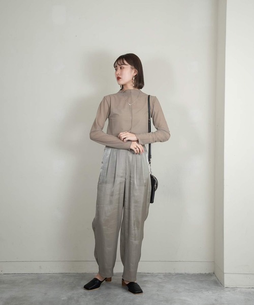 Amiur（エミレ）の「sheer petit high neck mellow tops（Tシャツ/カットソー）」 - WEAR