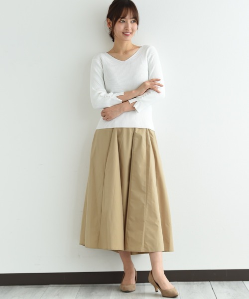 INTERPLANET（インタープラネット）の「【UV・接触冷感】Vネック袖パールリブニット（ニット/セーター）」 - WEAR