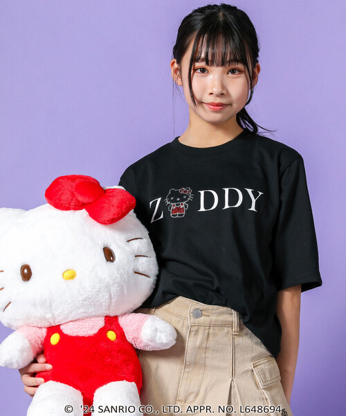 ZIDDY（ジディ）の「【 ニコ☆プチ 掲載 】【ハローキティ×ZIDDY】ラインストーンロゴTシャツ(130~160cm)（Tシャツ ...