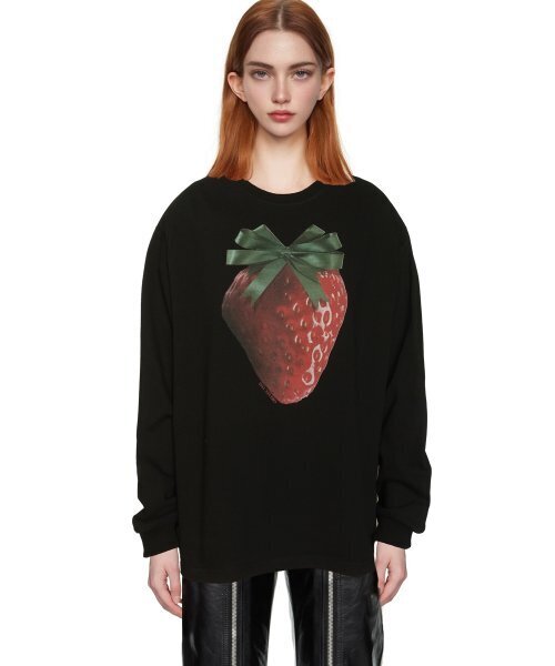 Ep.6 Long sleeve T-shirts Black top No.3 (Ribbon strawberry)（Tシャツ/カットソー ...