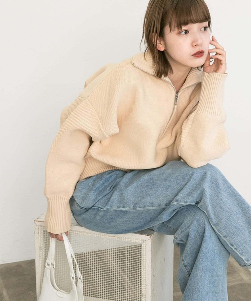 KBF（ケイビーエフ）の「ハーフZIPニットプルオーバー（ニット/セーター）」 - WEAR