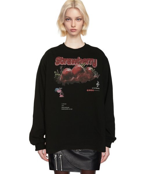 Ep.6 Long sleeve T-shirts Black top No.2 (3 strawberries)（Tシャツ/カットソー ...
