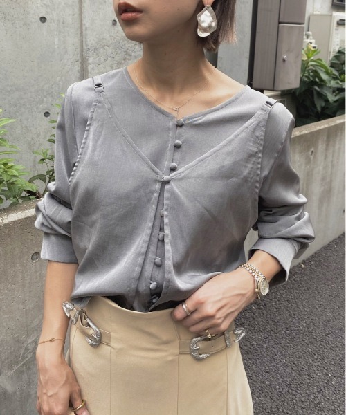 AMERI（アメリ）の「BUSTIER LAYERED SHIRT（シャツ/ブラウス）」 - WEAR