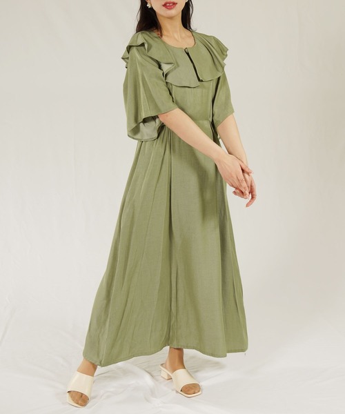 Heather（ヘザー）の「骨格ナチュラル/襟フリルワンピース 198193（ワンピース）」 - WEAR