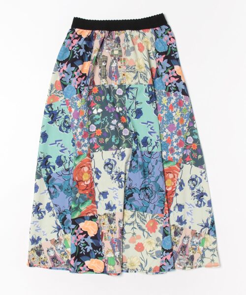 ScoLar（スカラー）の「152643：花柄ネコパッチワーク風スカート（スカート）」 - WEAR