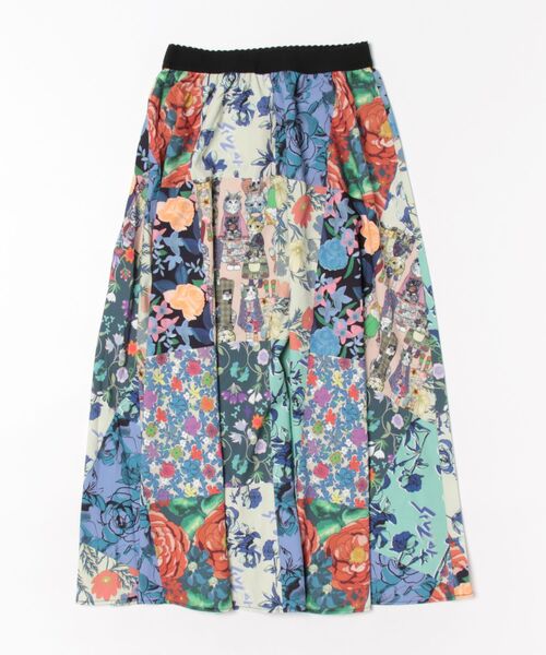 ScoLar（スカラー）の「152643：花柄ネコパッチワーク風スカート（スカート）」 - WEAR