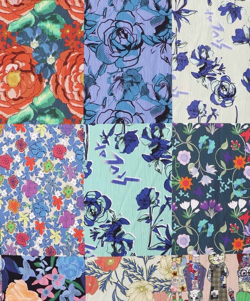 ScoLar（スカラー）の「152643：花柄ネコパッチワーク風スカート（スカート）」 - WEAR