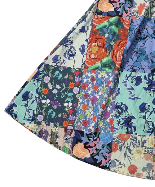 ScoLar（スカラー）の「152643：花柄ネコパッチワーク風スカート（スカート）」 - WEAR