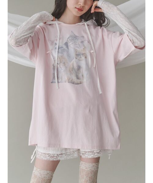 merry jenny（メリージェニー）の「cat ribbon big tee / キャットリボンビックTee（Tシャツ/カットソー ...