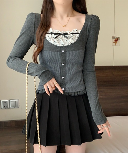 AMAJI（アマジ）の「リボンテープレイヤード風トップス（その他トップス）」 - WEAR