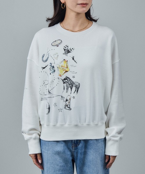 セール】アズマ裏毛スケッチプリントスウェット（スウェット）｜SALON