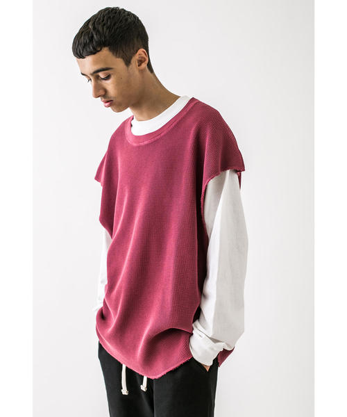 CALUX（キャラクス）の「＜CALUX × monkey time＞ WAFFLE MASCLE SLEEVE/ノースリーブ（Tシャツ ...