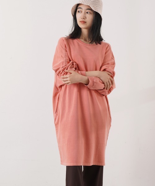 LUPILIEN（ルピリアン）の「ピグメント加工袖ギャザーチュニック（Tシャツ/カットソー）」 - WEAR