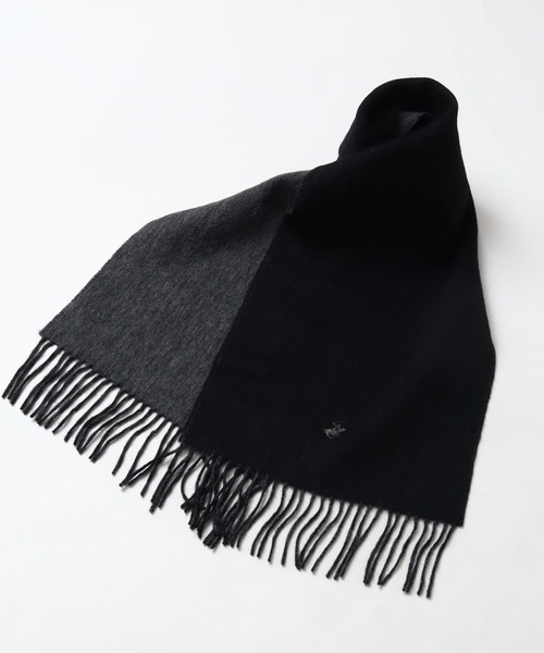 【Beverly Hills Polo Club/ビバリーヒルズポロクラブ】リバーシブル ワンポイント刺繍 ウールマフラー/BHPC（マフラー ...