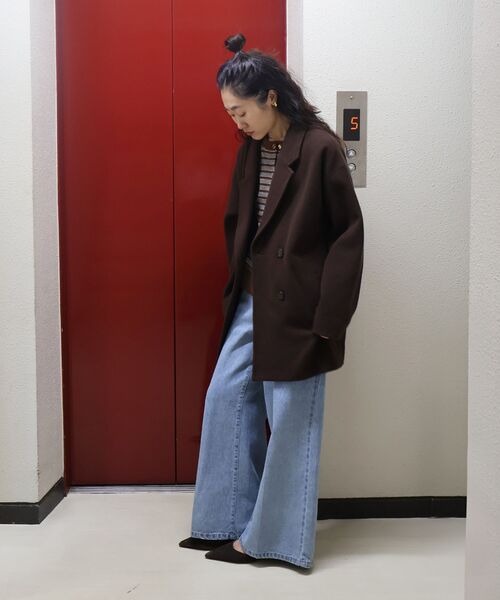 セール】ウールオーバーチェスターハーフコート（チェスターコート