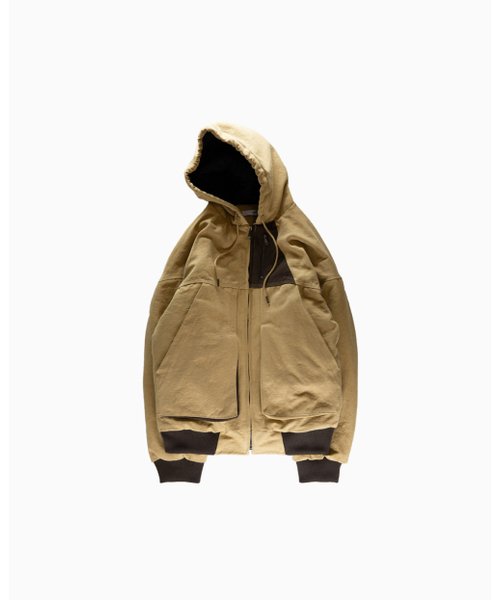 canvas hooded jacket (desert tan color) - small fit -（パーカー）｜COLDWARM ...