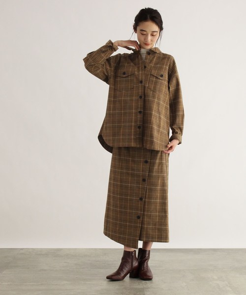 OZOC（オゾック）の「 [洗える]チェック柄CPOジャケット（ミリタリージャケット）」 - WEAR