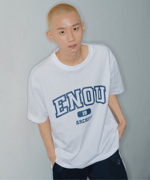 ENOU（エノウ）の「【ENOU】ARCHIVE LOGO T-SHIRT / エノウ アーカイブ カレッジ ロゴ Tシャツ（Tシャツ ...